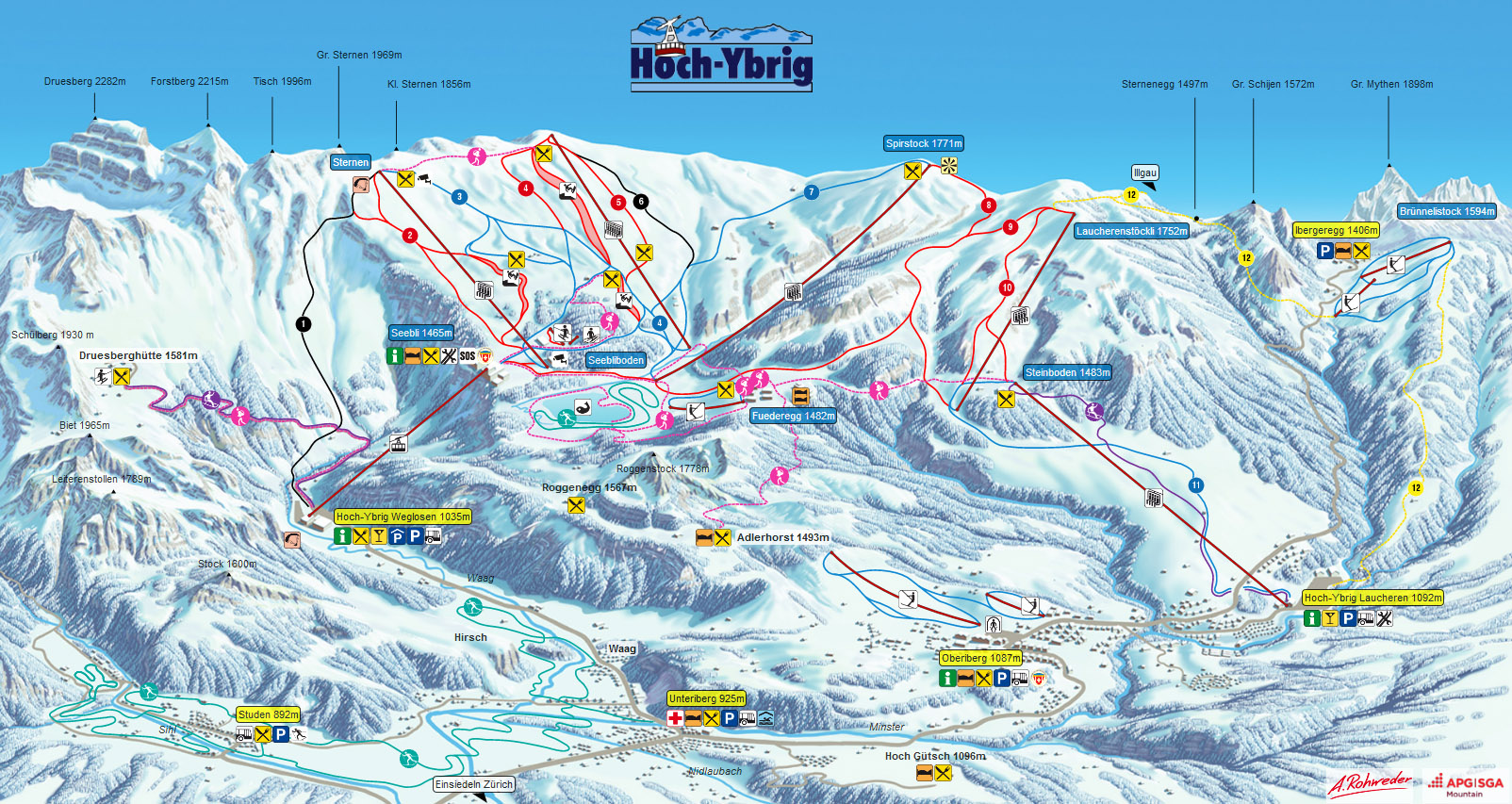 Pistekaart Hoch-Ybrig