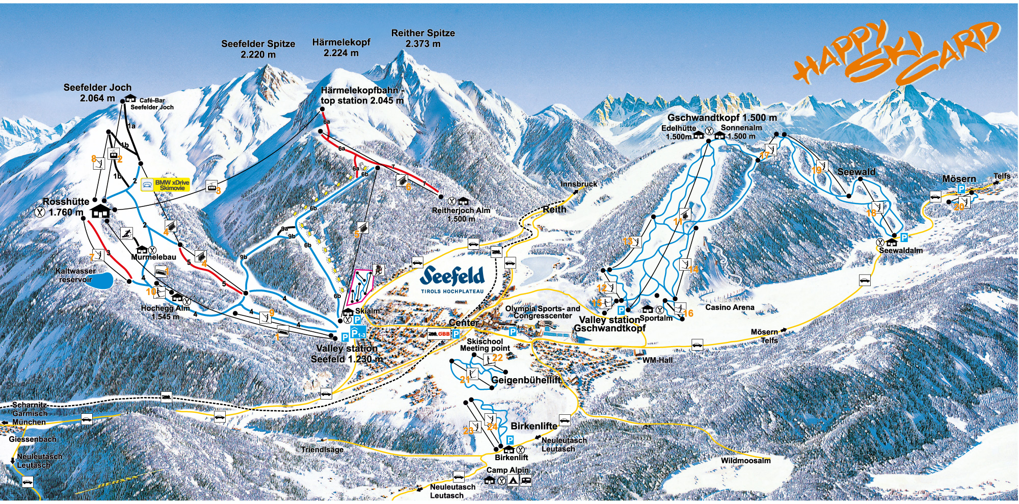 Pistekaart van Seefeld | Wintersport Live