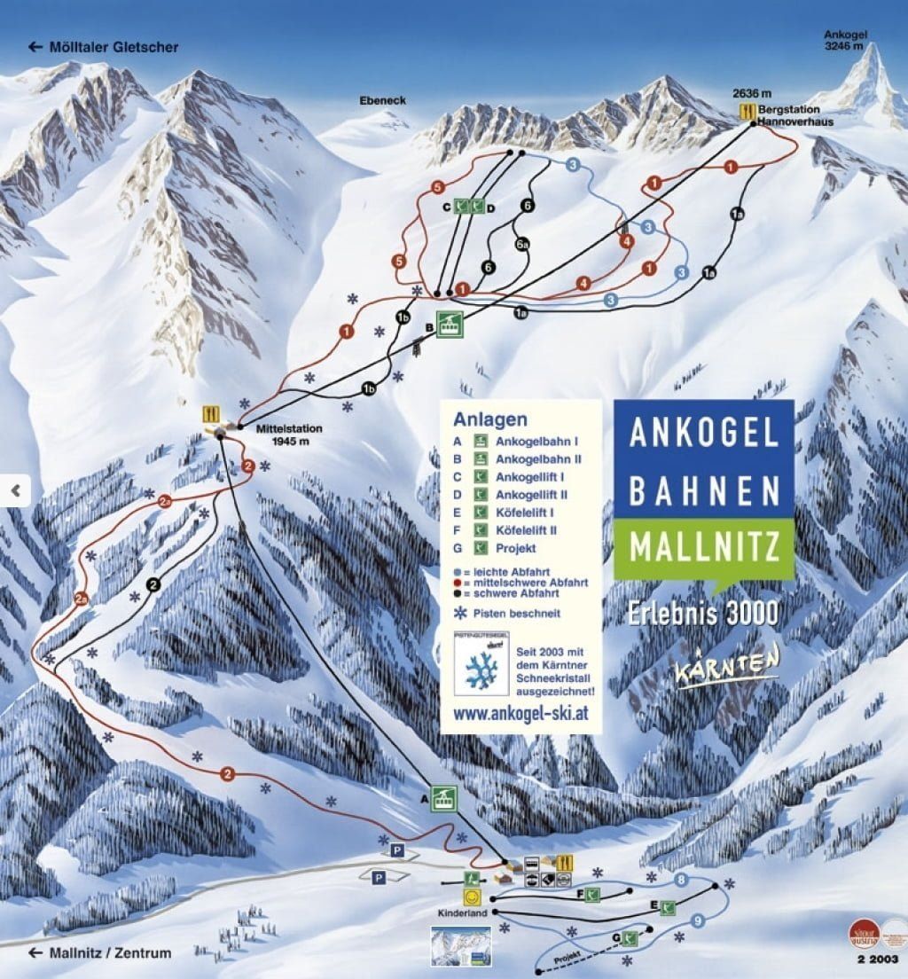 Pistekaart Ankogel – Mallnitz